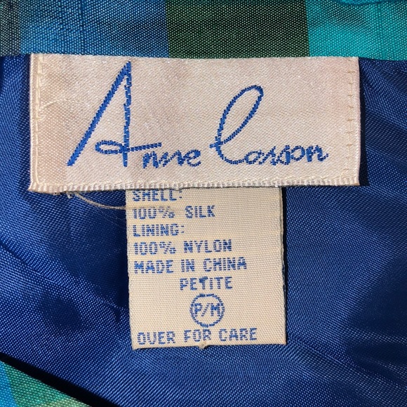 Anne Carson | Tops | Anne Carson Check Raw Silk Crop Top Pm | Poshmark